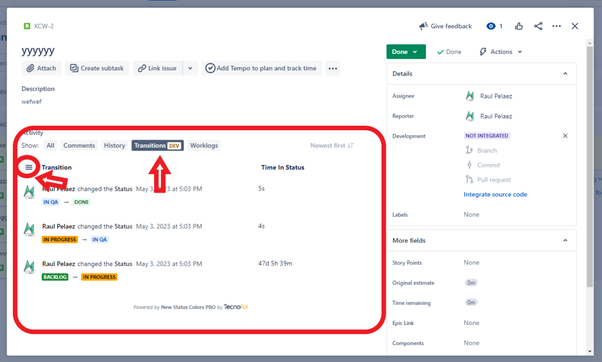 Audit Transitions and Time in status with New Status Colors PRO for ...