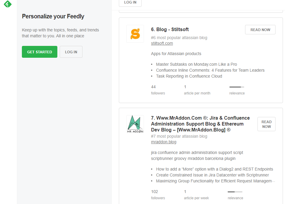 MrAddon.blog has been ranked #7 on Feedly’s list of the Best Atlassian ...